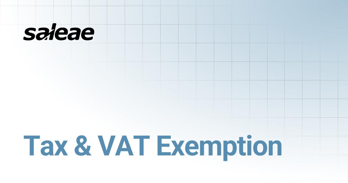 Tax & VAT Exemption | Saleae Support