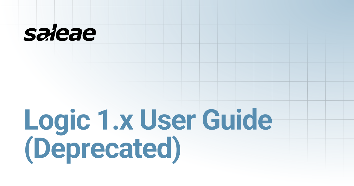 Logic 1.x User Guide (Deprecated) | Saleae Support